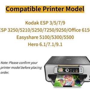 Compatible Kodak 10XL 10B 10C Combo Ink Cartridge Replacement for Kodak Easyshare 5100 5300 5500 ESP3250 ESP5250 ESP3 ESP5 ESP7 ESP9 Hero 7.1 9.1 Printers (5BK, 3C)