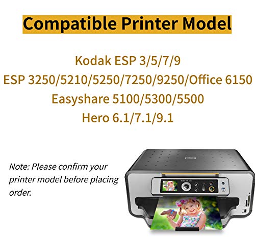 Compatible Kodak 10XL 10B 10C Combo Ink Cartridge Replacement for Kodak Easyshare 5100 5300 5500 ESP3250 ESP5250 ESP3 ESP5 ESP7 ESP9 Hero 7.1 9.1 Printers (5BK, 3C)