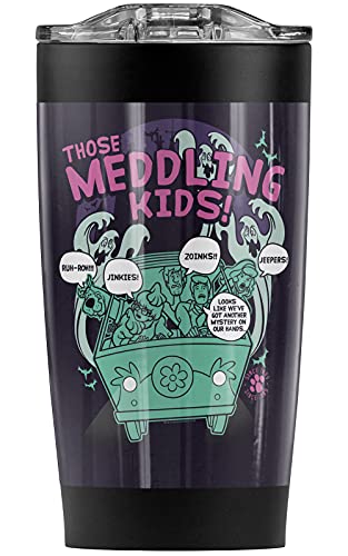 Logovision Scooby-Doo Meddling Since 1969 Stainless Steel Tumbler 20 oz Coffee Travel Mug/Cup, Vacuum Insulated & Double Wall with Leakproof Sliding Lid | Great for Hot Drinks and Cold Beverages