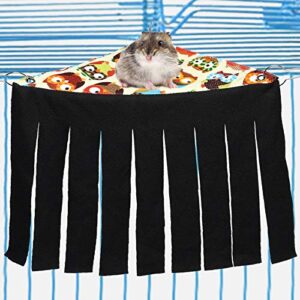 Petmolico Guinea Pig Corner Hideaway, Small Animals Fleece Forest Corner Hideout Pet Cage Hanging Hammock for Rat Hamster Ferret Hedgehog, Owl Pattern