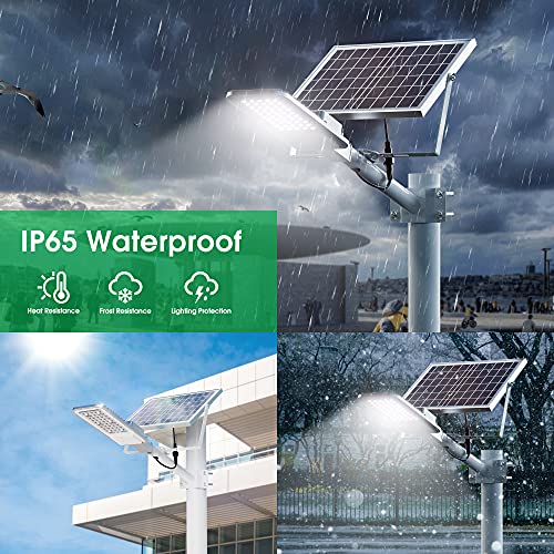 Bryopath Solar Street Lights, Solar Parking Lot Lights 300W, 12000LM LED Street Security Light with Remote Control Waterproof, Dusk to Dawn Outdoor Lighting for Garage, Yard, Playground, Farm, Barn