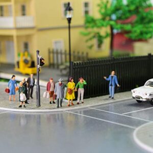 HO Scale 1:87 Standing Seated Passenger People Painted Figures for Model Train Layout (60PCS)