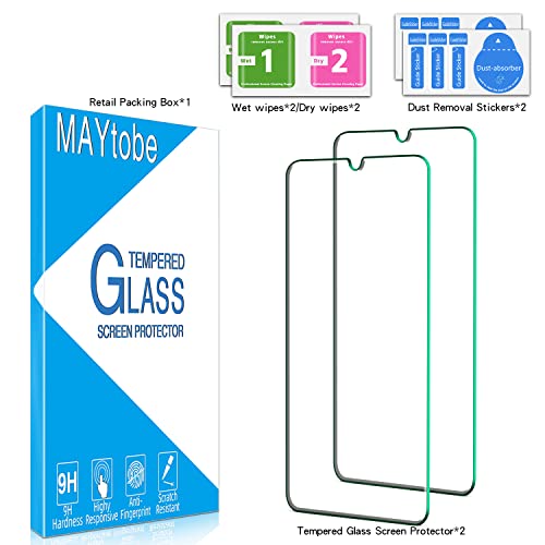 MAYtobe [2 Pack] Designed for Samsung Galaxy A02s, A02 Screen Protector Tempered Glass, Anti Scratch, Bubble Free, Case Friendly, Easy to Install