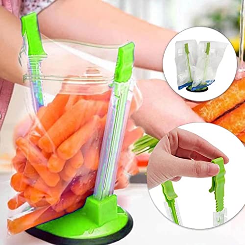 InfantLY Bright Baggy Rack Holder -Sandwich Holder, Food Storage Bags Clip, Best Opener for Freezer & Storage Baggie - Ideal Plastic Kitchen Gadget, No Hassle Cooking Solutions For a Clean Pour