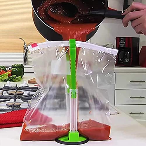 InfantLY Bright Baggy Rack Holder -Sandwich Holder, Food Storage Bags Clip, Best Opener for Freezer & Storage Baggie - Ideal Plastic Kitchen Gadget, No Hassle Cooking Solutions For a Clean Pour