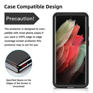 [3+2 Pack] Mowei Upgraded for Galaxy S21 Ultra Screen Protector [100% Fingerprint Unlocking] 3X 3D Curved Tempered Glass and 2X Camera Lens Protector for Samsung S21 Ultra 5G