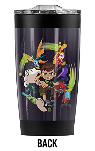 Logovision Ben 10 Hero Charge Stainless Steel Tumbler 20 oz Coffee Travel Mug/Cup, Vacuum Insulated & Double Wall with Leakproof Sliding Lid | Great for Hot Drinks and Cold Beverages