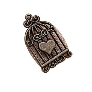 20pcs 20x33mm 2 colors bird cage pendant heart birdcage pendant bird cage charm (ancient bronze)