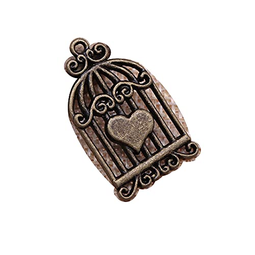 20pcs 20x33mm 2 Colors Bird Cage Pendant Heart Birdcage Pendant Bird Cage Charm (ancient bronze)