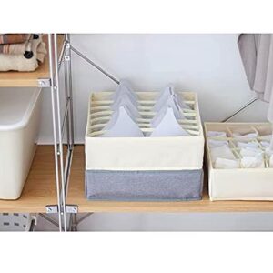 3 Pack Foldable Drawer Organizers ,Socks and Underwear Organizer , Storage Box for Clothes, Handkerchiefs, Ties and Bras (apricot)