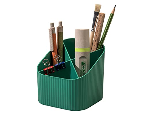 HAN Karma 17248-05 Desk Quiver with 4 Compartments, Environmentally Friendly, Made from 80-100% Recycled Material, Pen Holder, Eco-Green