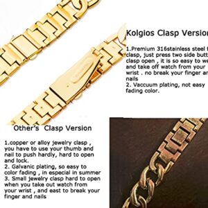 Kolgios 38/40/41mm Gold Cool Women Chain Metal Smartwatch Bands Compatible for Apple Watch Bands Series 8/7/6/SE/5/4 Adjustment Replacement Bracelet for Iwatch 8/7 Gift for Her