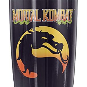 Mortal Kombat Klassic Klassic Logo Stainless Steel Tumbler 20 oz Coffee Travel Mug/Cup, Vacuum Insulated & Double Wall with Leakproof Sliding Lid | Great for Hot Drinks and Cold Beverages