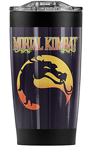 Mortal Kombat Klassic Klassic Logo Stainless Steel Tumbler 20 oz Coffee Travel Mug/Cup, Vacuum Insulated & Double Wall with Leakproof Sliding Lid | Great for Hot Drinks and Cold Beverages