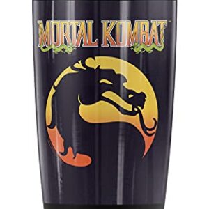 Mortal Kombat Klassic Klassic Logo Stainless Steel Tumbler 20 oz Coffee Travel Mug/Cup, Vacuum Insulated & Double Wall with Leakproof Sliding Lid | Great for Hot Drinks and Cold Beverages