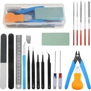 XINMEIWEN 24Pcs Gundam Model Tools Kit Hobby Building Tools Modeler Basic Tools Craft Set for Car Model Building Repairing and Fixing