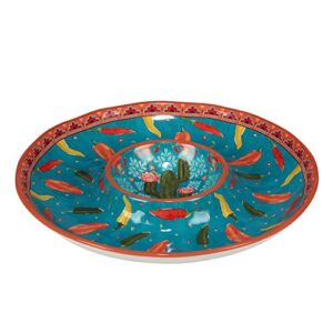 certified international santa fe chip & dip server,13.5" diameter x 1.75", multicolor