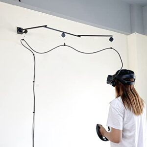 Premium Pro Version VR Walking Cable Management System Free Rotating Bracket - Improved Comfortability - Designed by VR Gamer for VR Gamer-Drill Required- Watch Install Guide First