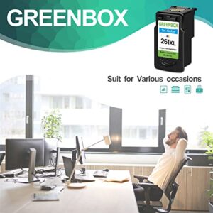 GREENBOX Remanufactured Ink Cartridge Replacement for Canon 261 Ink Cartridges, High Yield CL-261XL, for Canon TS6420 TS5320 TR7020 All in One Wireless Printer (1 Tri-Color)