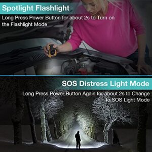 FANCYWING Portable Waist Clip Fan,4 In 1 Personal Necklace Cooling Fan with Flashlight, Belt Fan Support Hanging Neck,USB Rechargeable Fan,3 Speeds Wearable Fan for Working Camping Hiking…