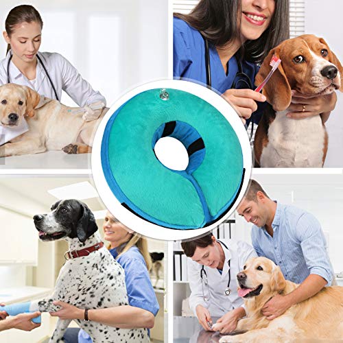 MUKSIRON Recovery Collar for Dogs,Dog Cone After Surgery - Soft Protective Inflatable Pet Recovery Collar and Does not obstruct Vision Dog Collar - Small 5"-8"