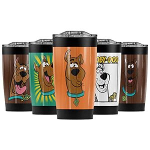 logovision scooby-doo confused stainless steel tumbler 20 oz coffee travel mug/cup, vacuum insulated & double wall with leakproof sliding lid | great for hot drinks and cold beverages