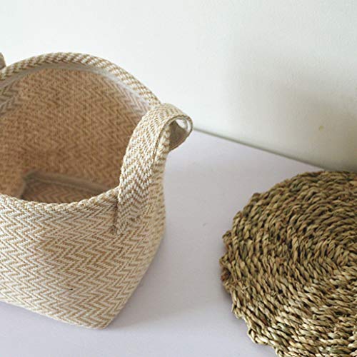 WSZJJ Cloth Flowerpot Storage Basket Cotton Linen Blended Desktop Storage Box Kids Toys Sundries Organizer Laundry Basket