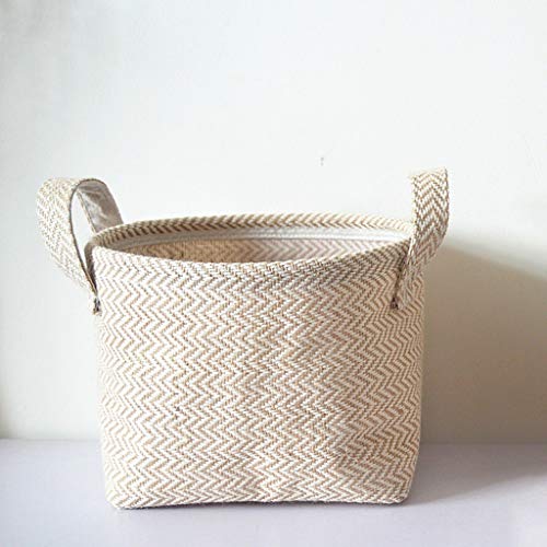 WSZJJ Cloth Flowerpot Storage Basket Cotton Linen Blended Desktop Storage Box Kids Toys Sundries Organizer Laundry Basket