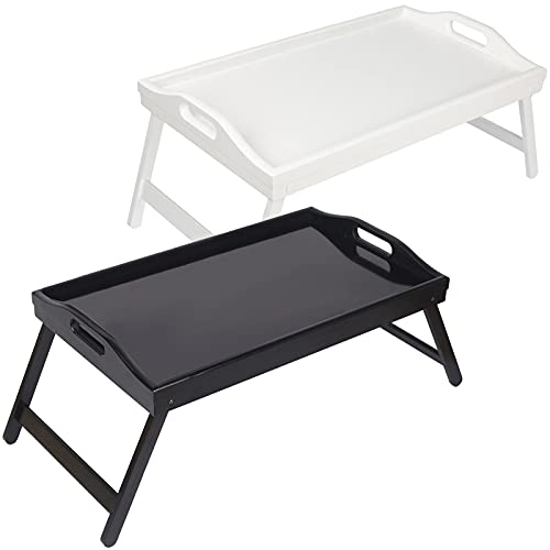 Artmeer Bed Tray Table with Folding Legs Wooden Serving Breakfast in Bed or Platter Tray,TV Table Laptop Computer Tray Snack Tray Large Size