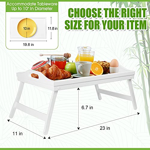 Artmeer Bed Tray Table with Folding Legs Wooden Serving Breakfast in Bed or Platter Tray,TV Table Laptop Computer Tray Snack Tray Large Size