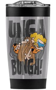 logovision captain caveman unga bunga stainless steel tumbler 20 oz coffee travel mug/cup, vacuum insulated & double wall with leakproof sliding lid | great for hot drinks and cold beverages