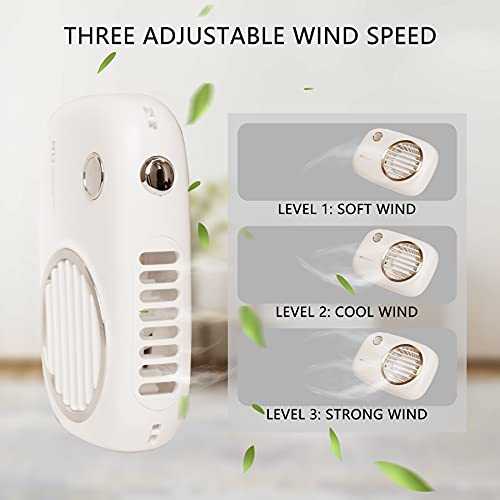 CuFun Portable Neck fan Hands free Personal Fan, Rechargeable Mini Hanging Neck Fan with Night Light for Kids Women Men Outdoor Travel Camping Park, White