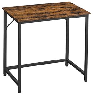 vasagle 31.5-inch computer writing desk, home office small study workstation, industrial style pc laptop table, steel frame, rustic brown + black