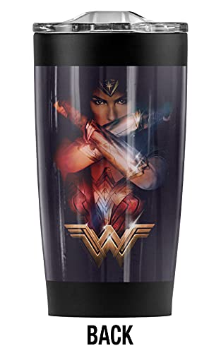 Logovision Wonder Woman Movie Arms Crossed Stainless Steel Tumbler 20 oz Coffee Travel Mug/Cup, Vacuum Insulated & Double Wall with Leakproof Sliding Lid | Great for Hot Drinks and Cold Beverages