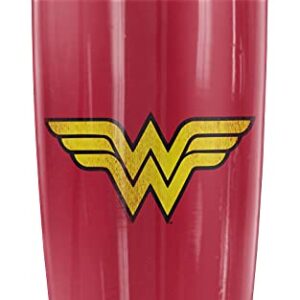 Wonder Woman Distressed Logo Stainless Steel Tumbler 20 oz Coffee Travel Mug/Cup, Vacuum Insulated & Double Wall with Leakproof Sliding Lid | Great for Hot Drinks and Cold Beverages