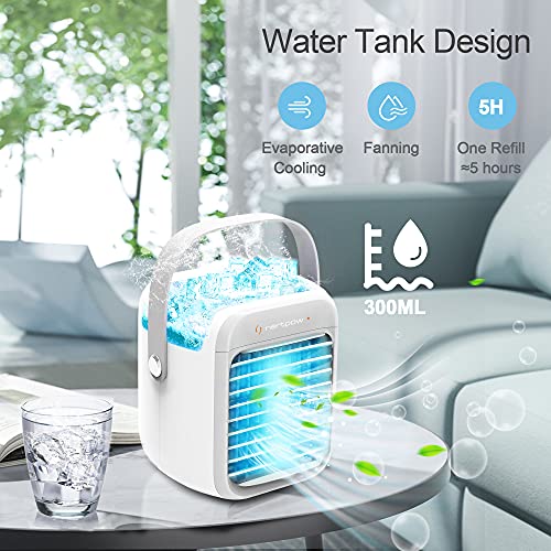 Nertpow Portable Air Conditioner, Portable Cooler, Quick & Easy Way to Cool Personal Space, As Seen On TV, Suitable for Bedside, Office and Study Room. Three Wind Level Adjustment ……