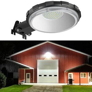 led barn light, dusk to dawn outdoor lighting with 100w 10000lm 5000k daylight, ip65 waterproof outdoor security flood lights for garage yard street warehouse use