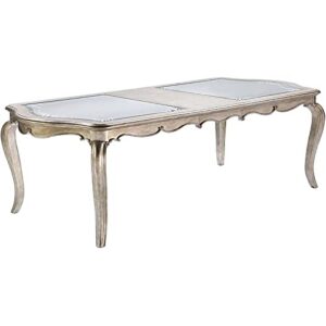 acme furniture esteban dining table, antique champagne finish