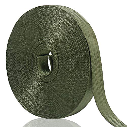 Tenn Well Tree Support Strap, 65 Feet x 1 inch Tree Straps for Staking, Nylon Tree Tie Rope for Plant Support, Straightening (2200 Lbs Strength, Green)