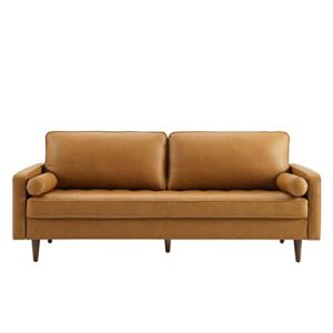 Modway Valour Leather Tufted Sofa, 81", Tan