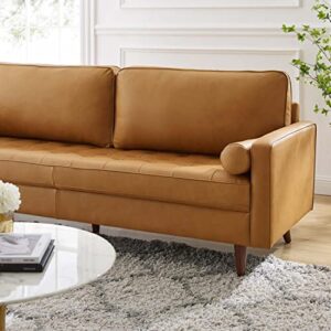 Modway Valour Leather Tufted Sofa, 81", Tan