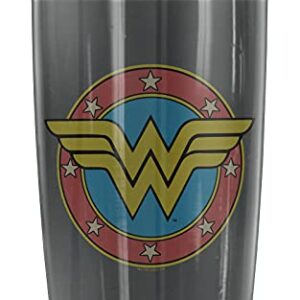 Logovision Wonder Woman Vintage Emblem Stainless Steel Tumbler 20 oz Coffee Travel Mug/Cup, Vacuum Insulated & Double Wall with Leakproof Sliding Lid | Great for Hot Drinks and Cold Beverages