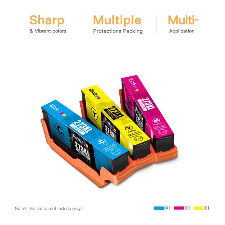 E-Z Ink (TM Remanufactured Ink Cartridge Replacement for Epson 273XL 273 T273XL to use with XP-520 XP-820 XP-810 XP-600 XP-610 XP-620 Printer (1 Cyan 1 Magenta 1 Yellow) 3 Pack