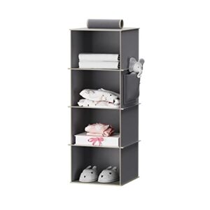 youdenova hanging closet organizers and storage, 4-shelf closet hanging storage shelves for closet, grey