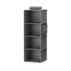 YOUDENOVA Hanging Closet Organizers and Storage, 4-Shelf Closet Hanging Storage Shelves for Closet, Grey