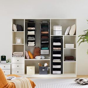 YOUDENOVA Hanging Closet Organizers and Storage, 4-Shelf Closet Hanging Storage Shelves for Closet, Grey