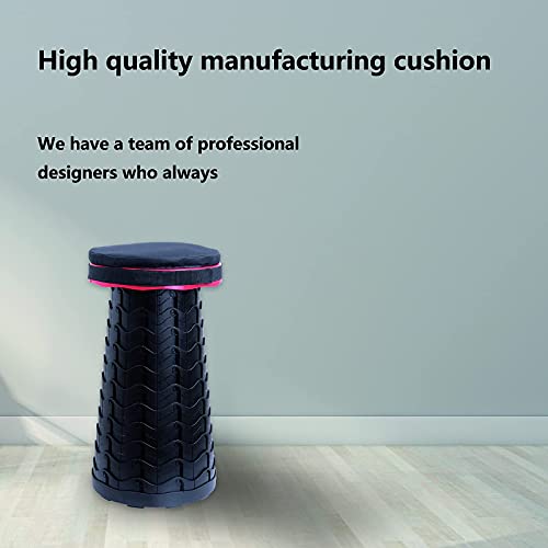 Telescopic Stool Cushion with Memory Foam (Pure Black) YUETNT WOD