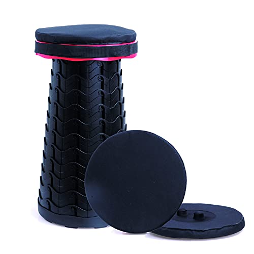 Telescopic Stool Cushion with Memory Foam (Pure Black) YUETNT WOD