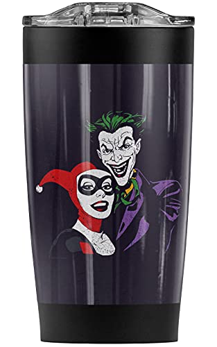 Logovision Batman Joker & Harley Quinn Stainless Steel Tumbler 20 oz Coffee Travel Mug/Cup, Vacuum Insulated & Double Wall with Leakproof Sliding Lid | Great for Hot Drinks and Cold Beverages