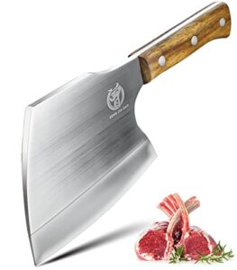 zeng jia dao meat cleaver butcher knife heavy duty bone chopper axe for kitchen 6 '' bones cutting knife forged stainless steel solid pear wood handle smashing bone in restaurant farm slaughterhouse